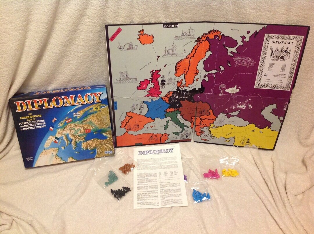 1989 Gibsons 'diplomacy' Strategy Family Board Game of Political ...