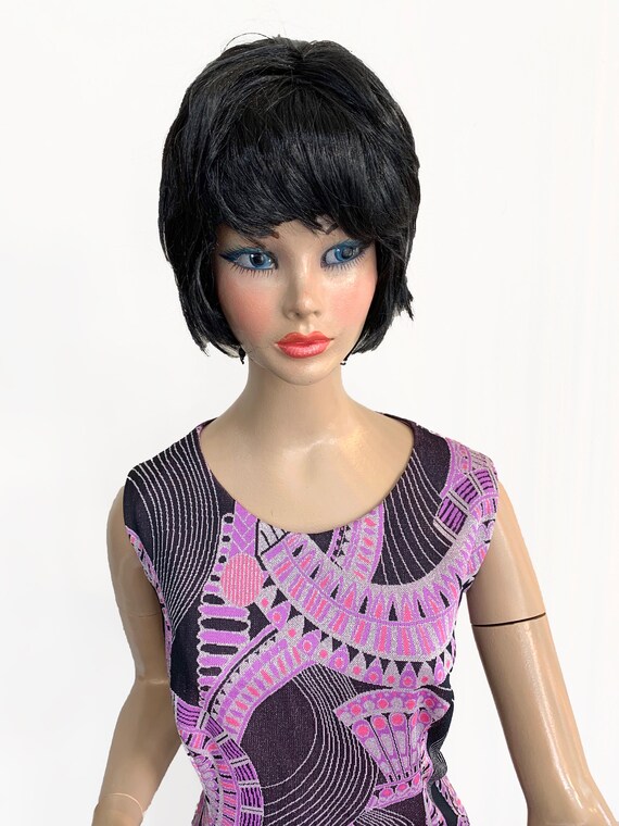 1960s Purple and Silver Mod Psych Dress | Size M - Gem