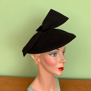 1950s Black Felt Folded Hat - Etsy