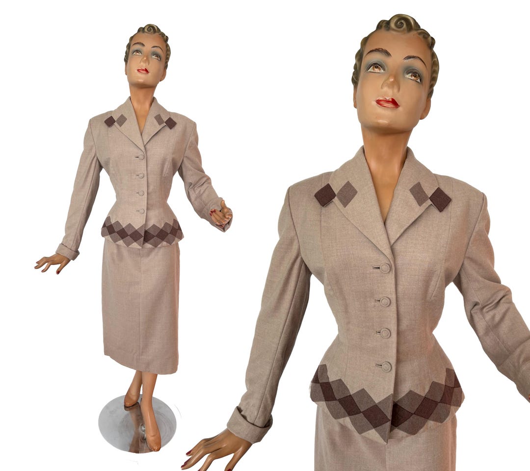 Mint Condition 1940s Lilli Ann Diamond Block Suit S/M - Etsy
