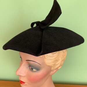 1950s Black Felt Folded Hat - Etsy