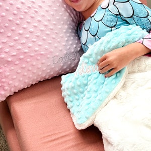 Personalized Minky Pillowcase: Soft Dimple Dot Cover, Custom Name ...