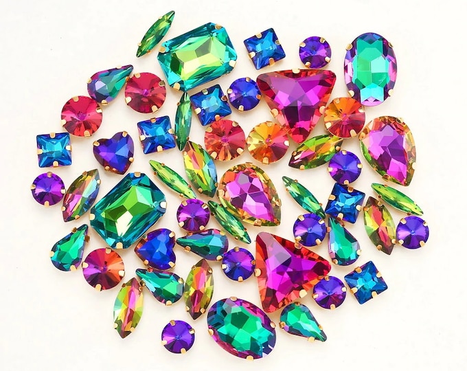 5000pcs Mixed Color Rhinestones,acrylic Round Rhinestones,faceted,flat ...