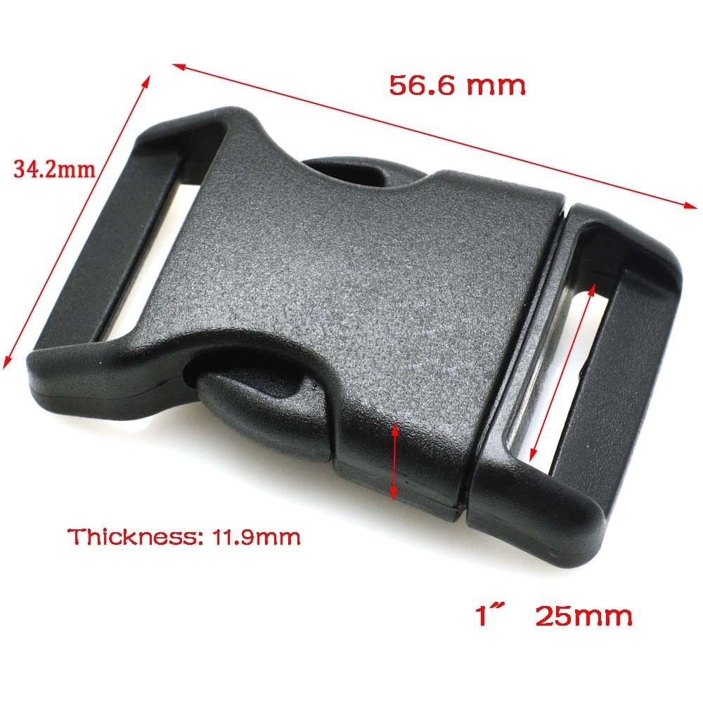Wholesale Side Released Buckles Curved Black Plastic Paracord Buckle ...