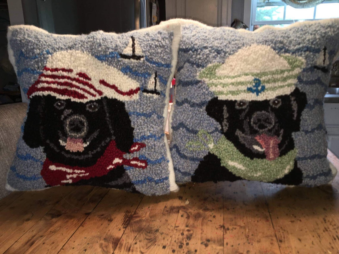 Custom Rug Hooked Pillows | Etsy