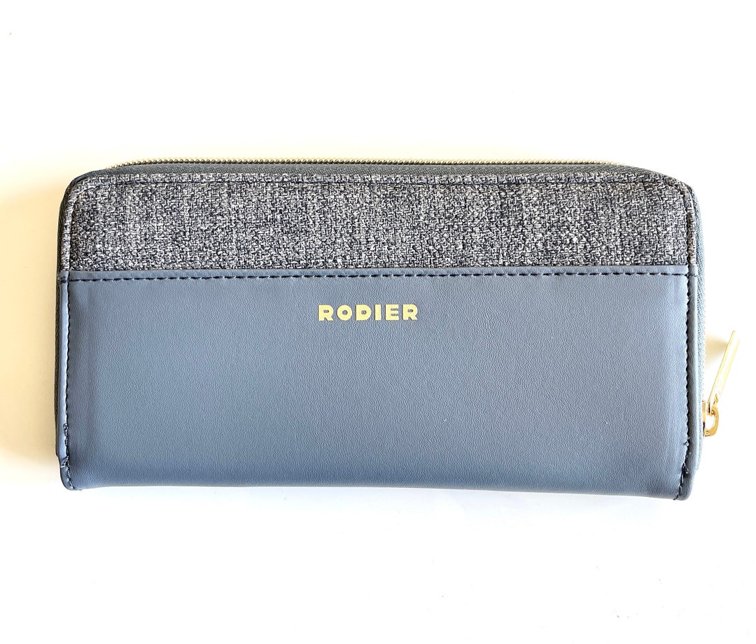 RODIER Luxury French Vintage Wallet Purse Coin Pouch Rectangular Grey ...