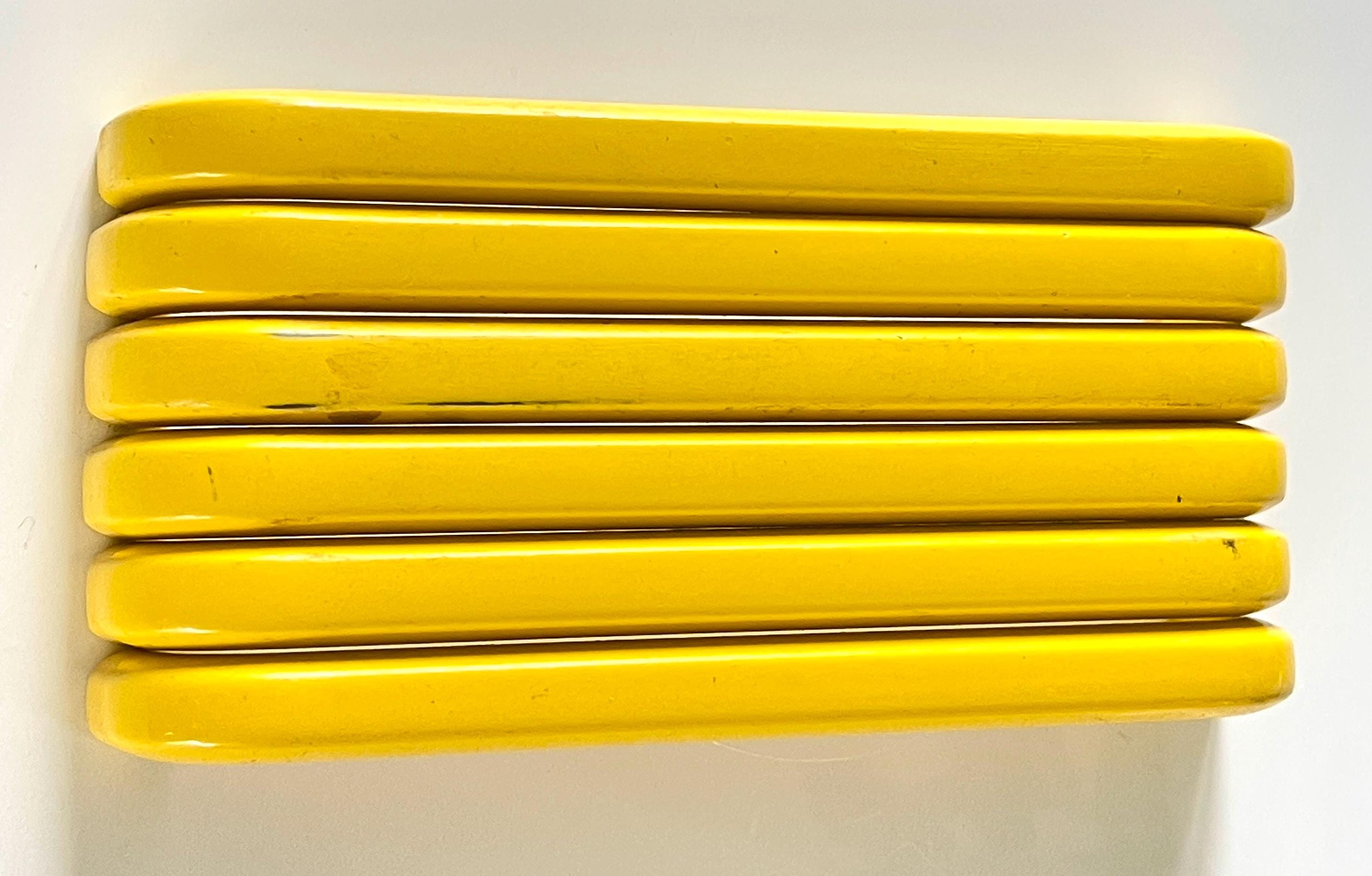 Pull French Vintage Handles Architectural Salvage Yellow Solid Metal 5 ...