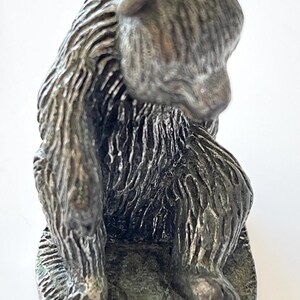 Cute Small Brown Pewter Bear Figurine French Vintage Textured Sitting ...