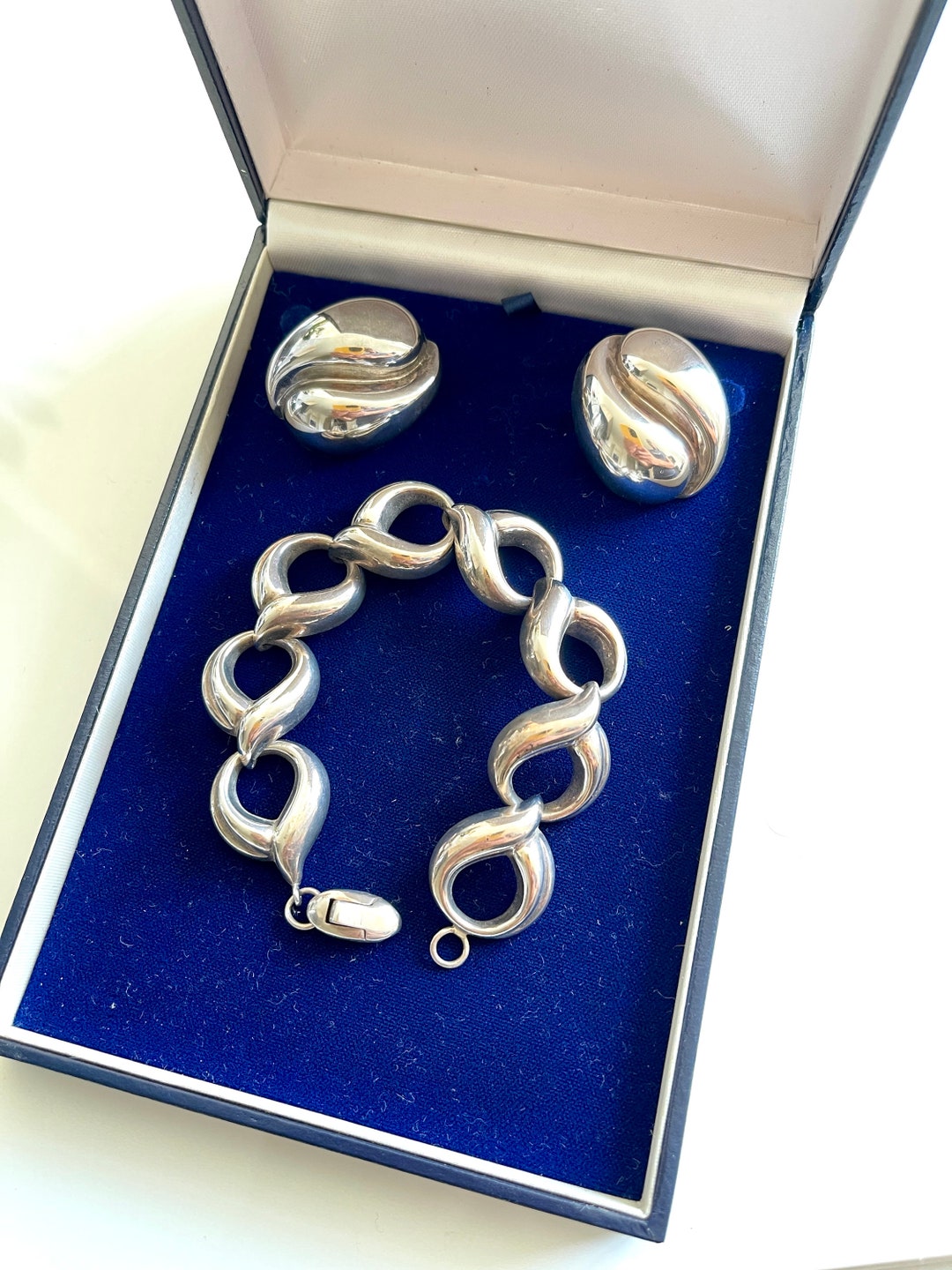 London MAPPIN & WEBB Solid Silver Vintage 925 Hallmark Link Bracelet ...