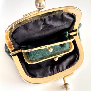 Coin Purse French Vintage Soft Bottle Green Leather Pouch Double ...