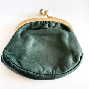 Coin Purse French Vintage Soft Bottle Green Leather Pouch Double ...