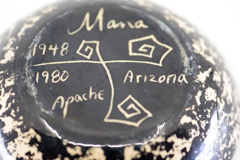 MANA Pottery Bowl Apache Arizona Handcrafted Deer Design - Etsy