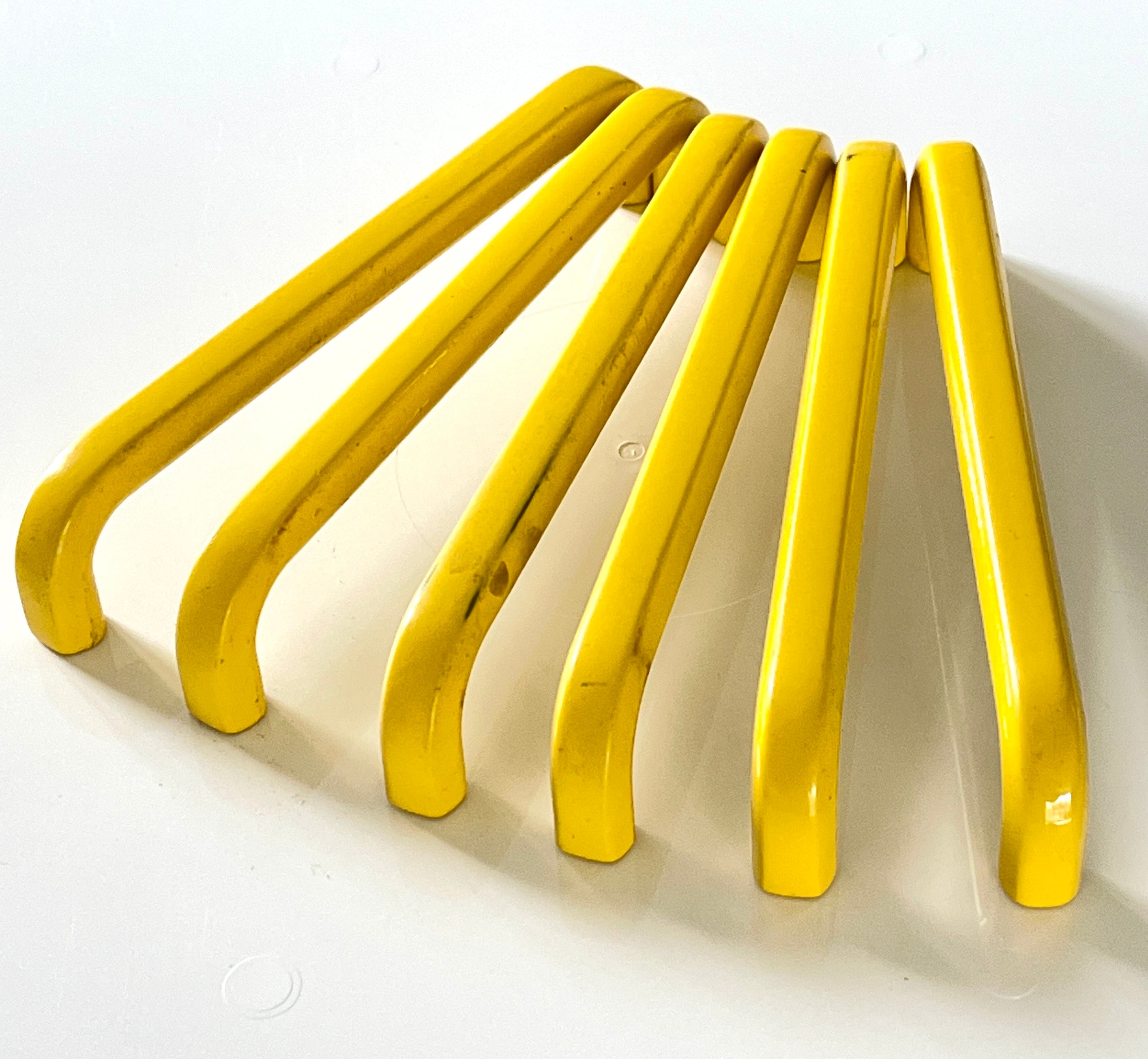 Pull French Vintage Handles Architectural Salvage Yellow Solid Metal 5 ...