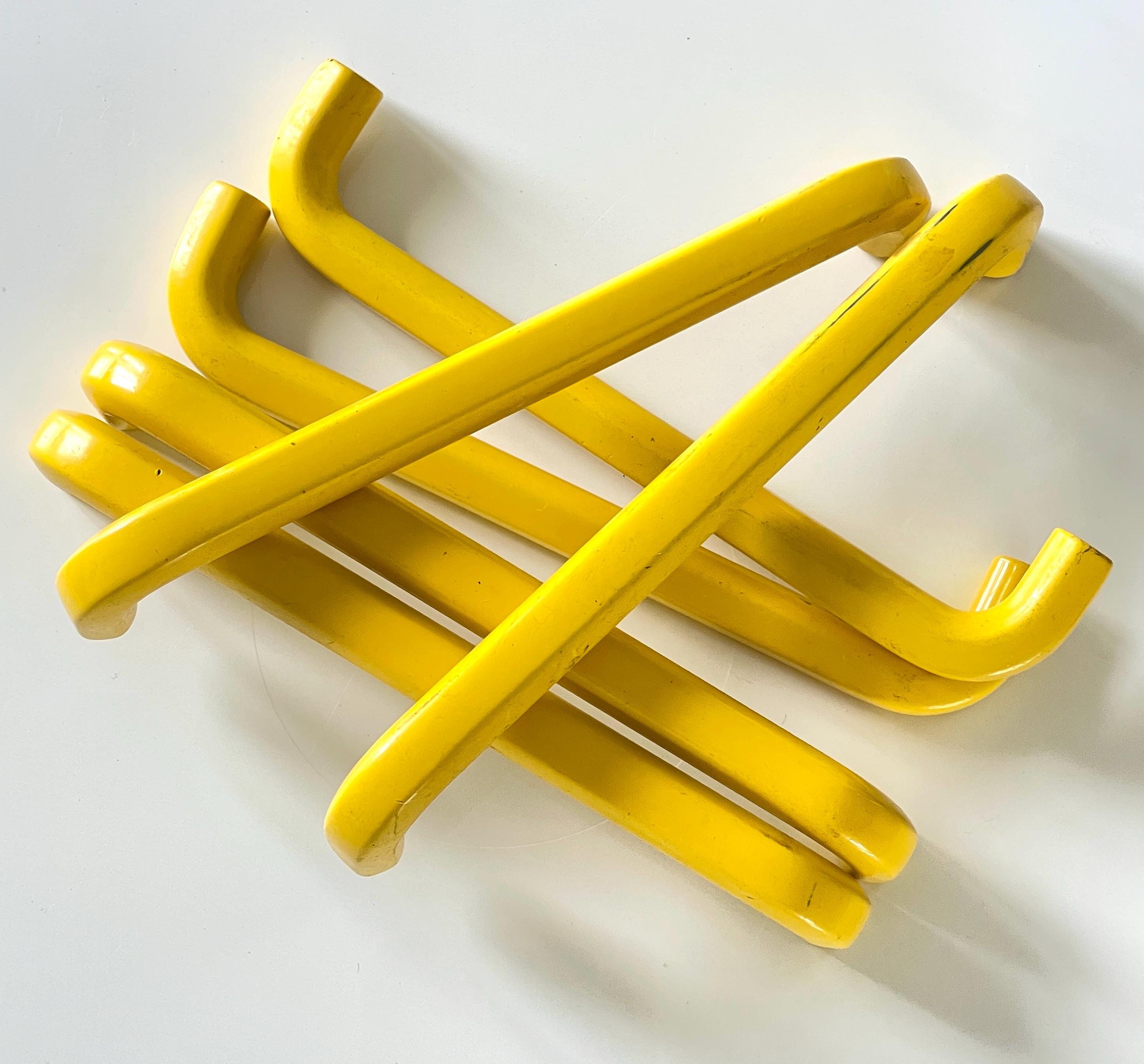 Pull French Vintage Handles Architectural Salvage Yellow Solid Metal 5 ...