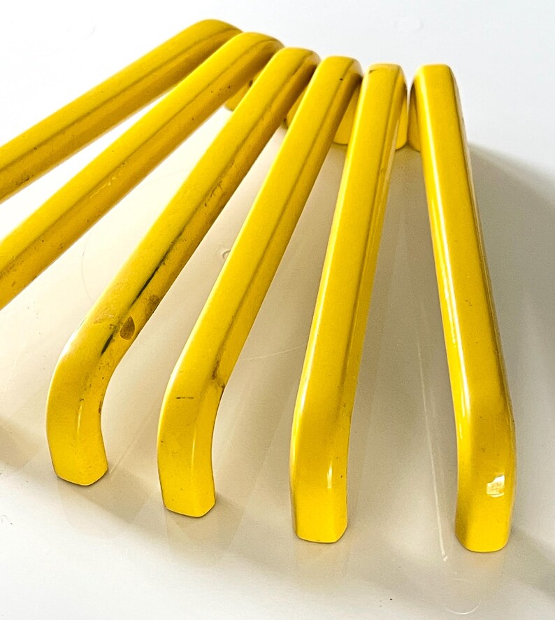 Pull French Vintage Handles Architectural Salvage Yellow Solid Metal 5 ...