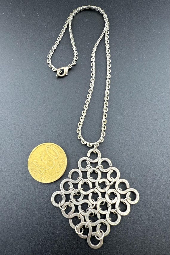 1970s French modernist infinity loop pendant necklace… - Gem