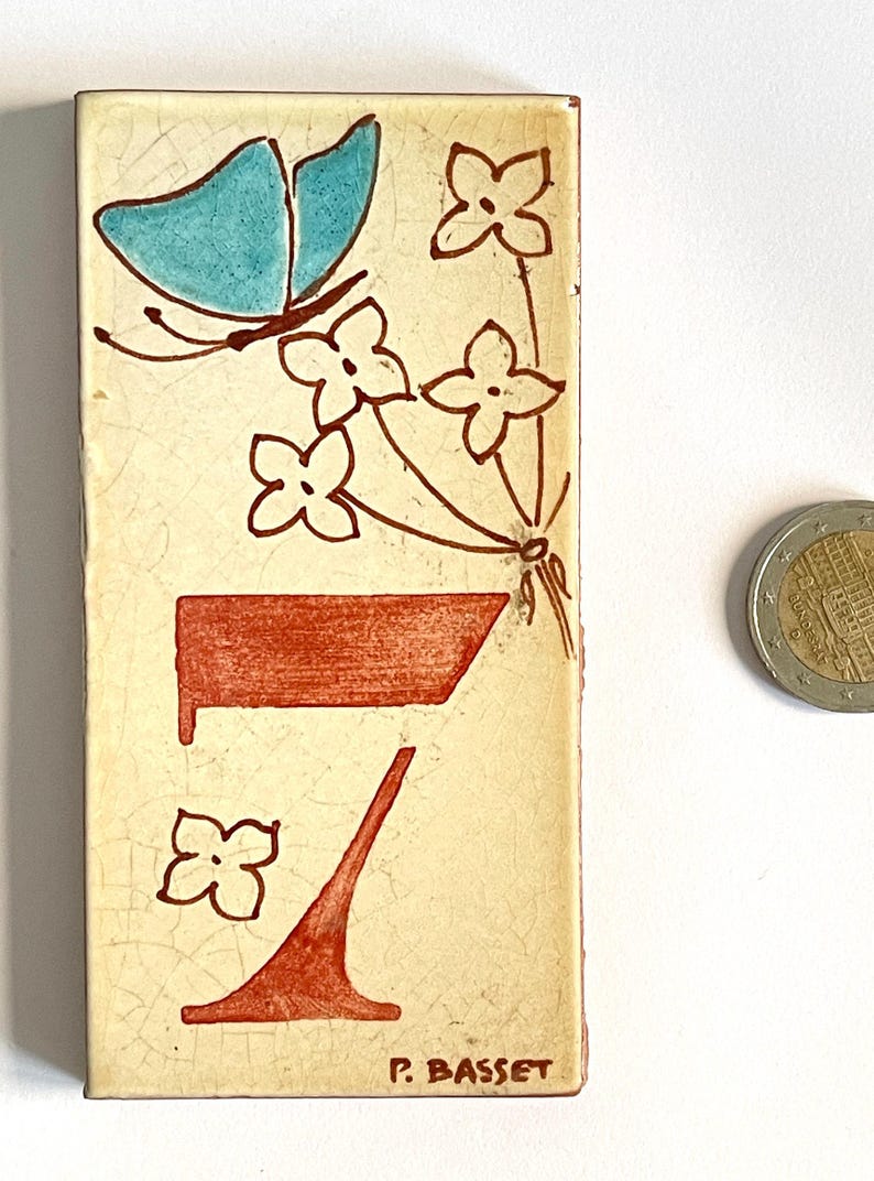 Number 7 House Sign for Address French Vintage Hand Painted Home Decor ...