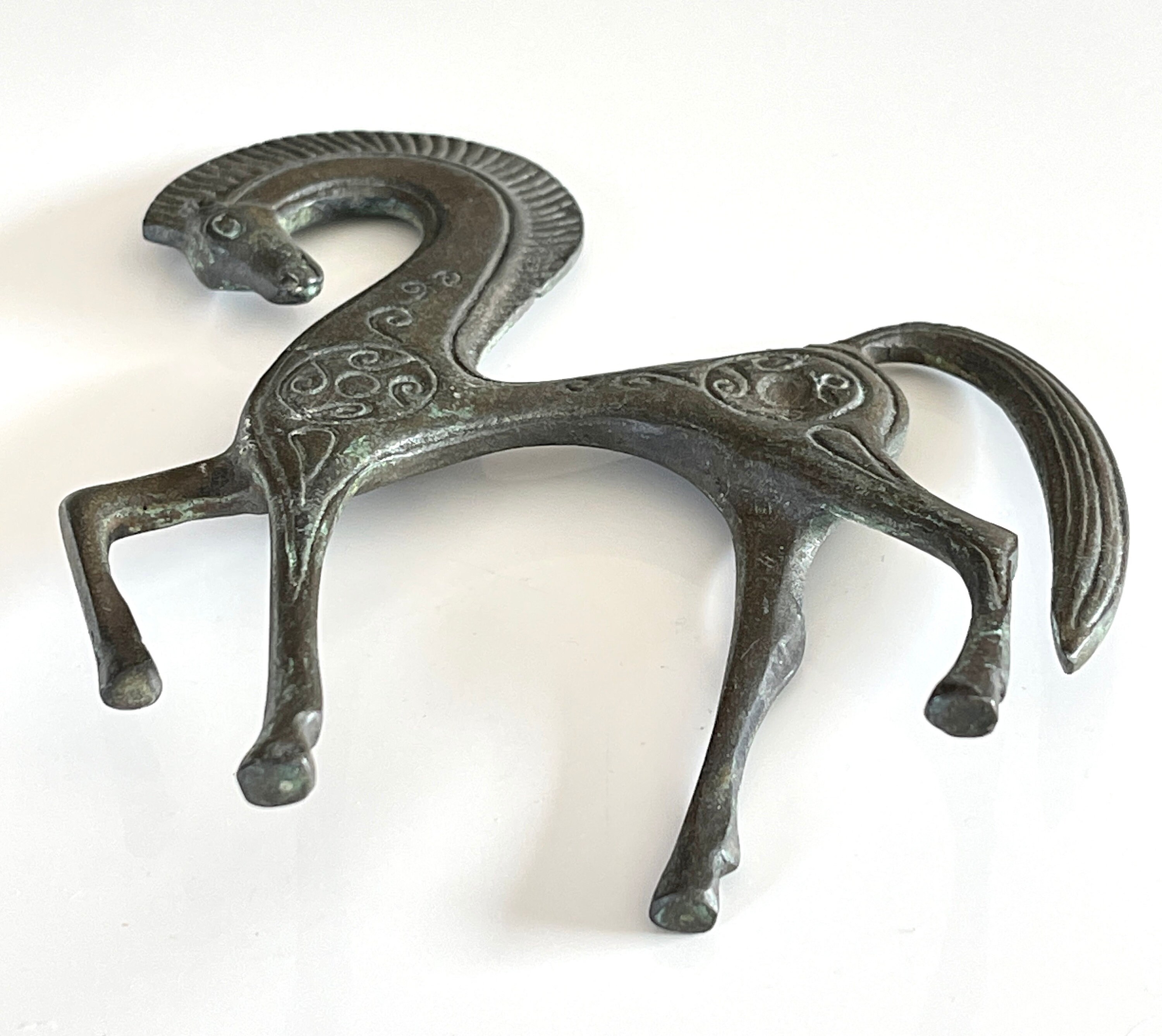 Horse Bronze Metal Ancient Greek Figurine Statue Mycenean Bowed Head ...