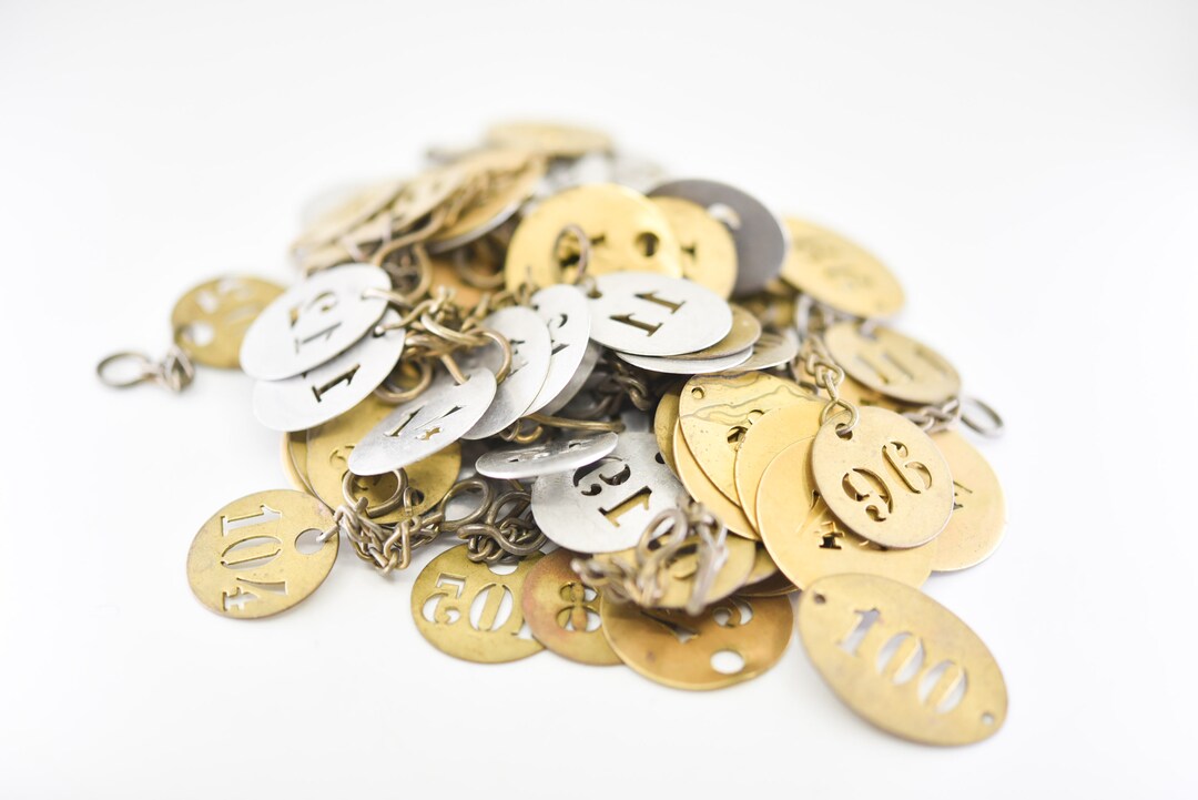 Number Tags Choose From Large Lot of French Vintage Brass Metal Number ...