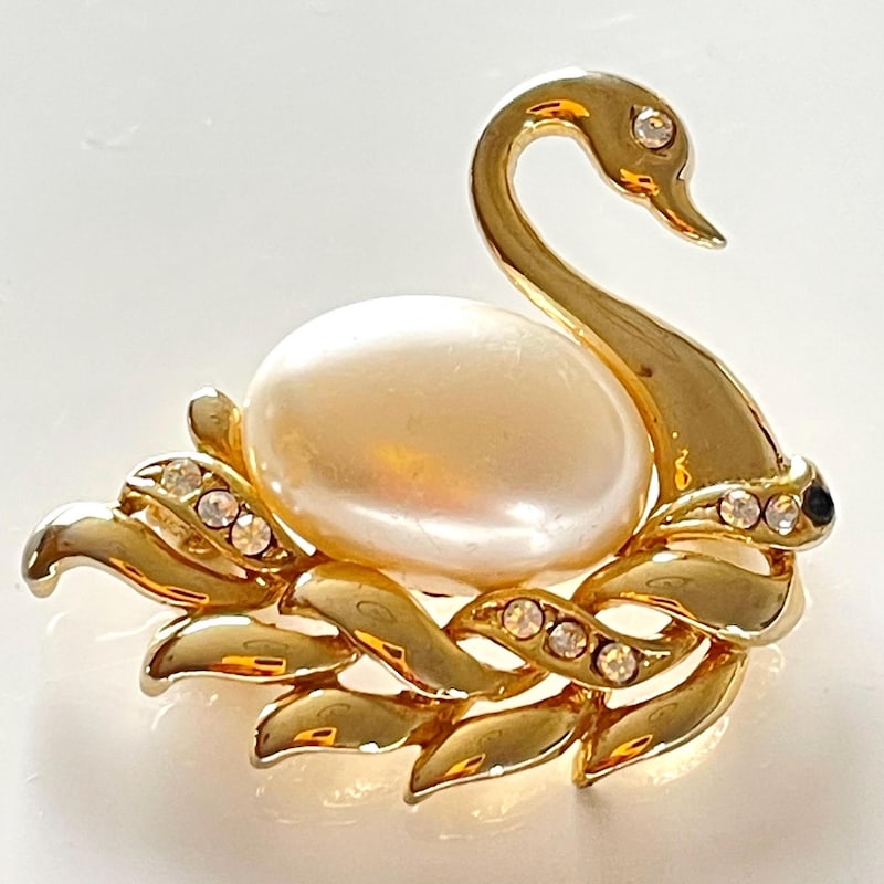 Gold Pearl Brooch - Etsy