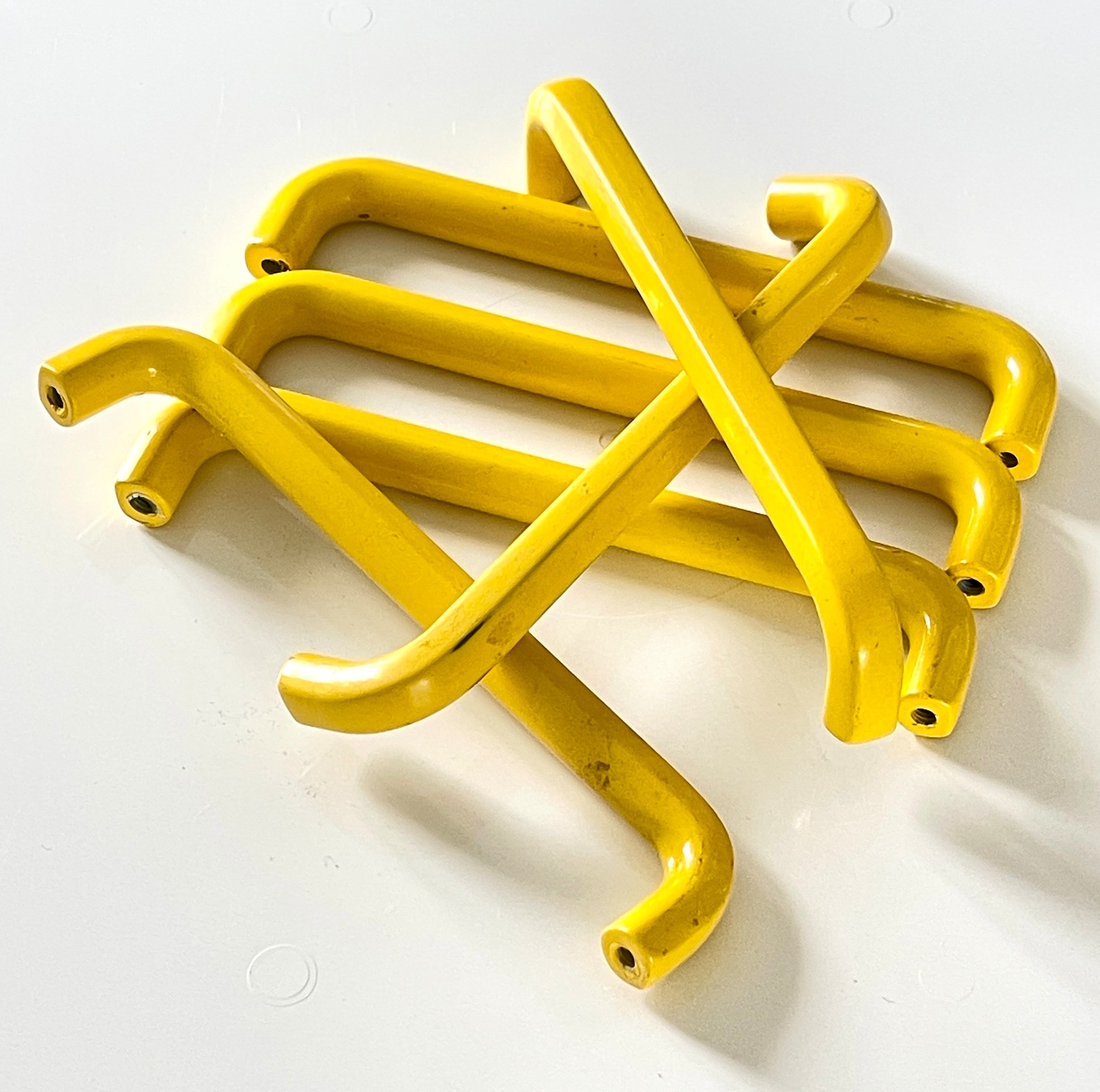 Pull French Vintage Handles Architectural Salvage Yellow Solid Metal 5 ...