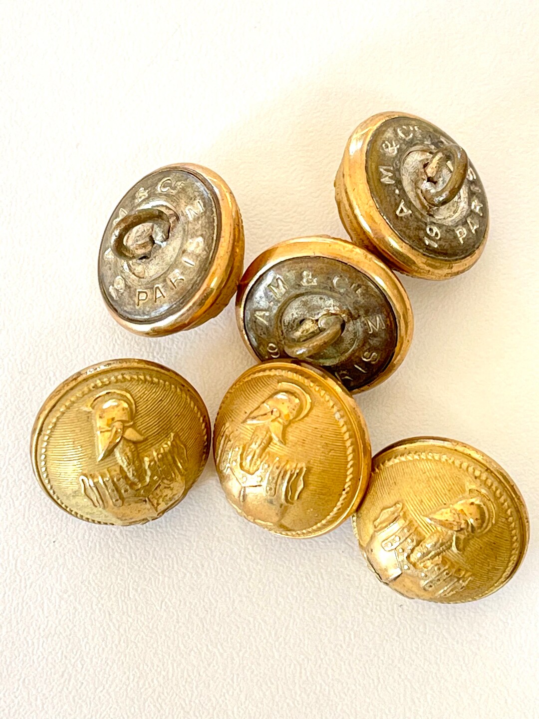 Military Surplus Button French Antique Brass Genie Army Engineer ...