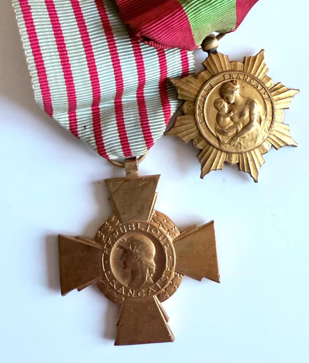 Two Medals Collectible French Republic Vintage Medaille Croix De ...