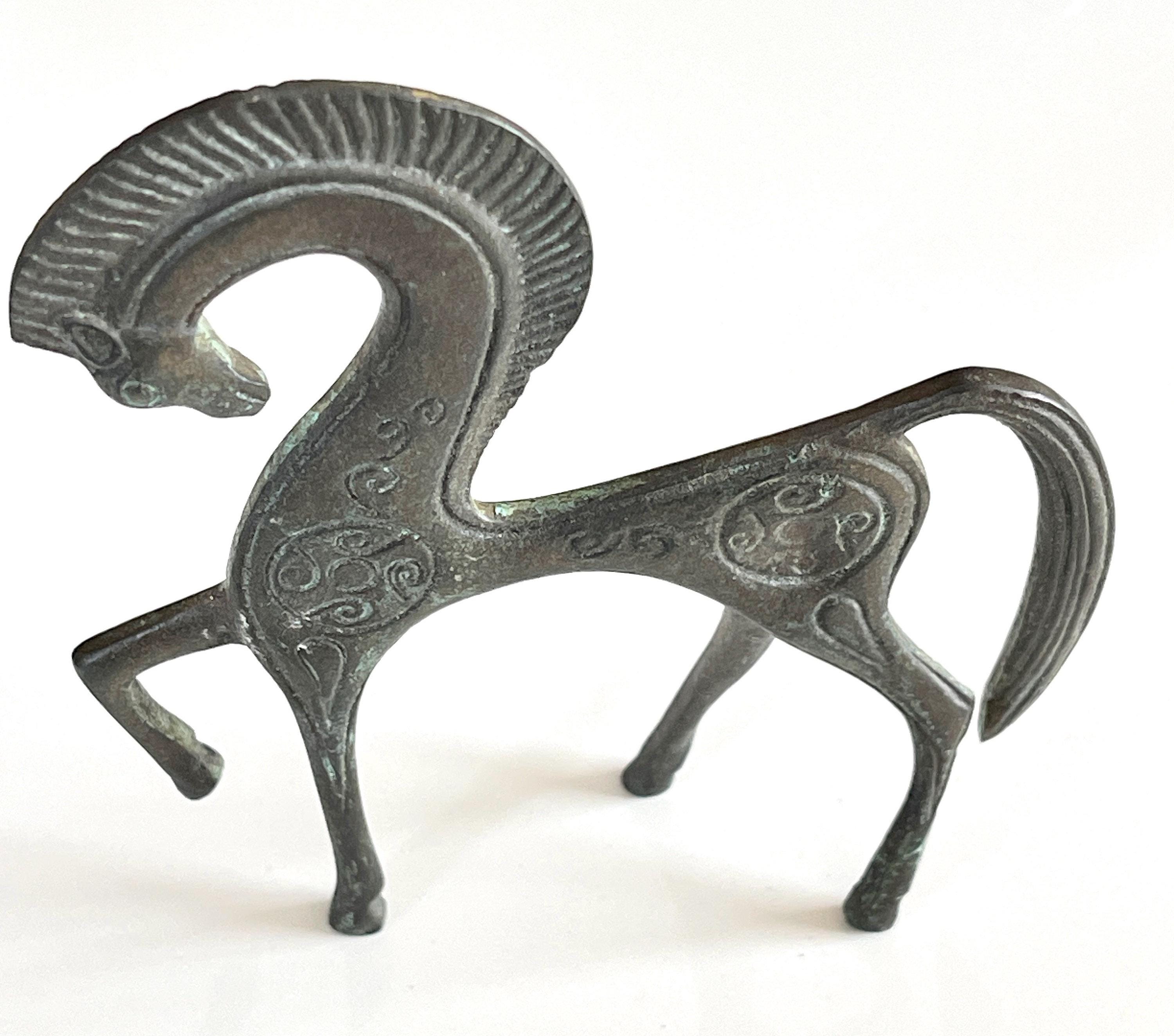 Horse Bronze Metal Ancient Greek Figurine Statue Mycenean Bowed Head ...