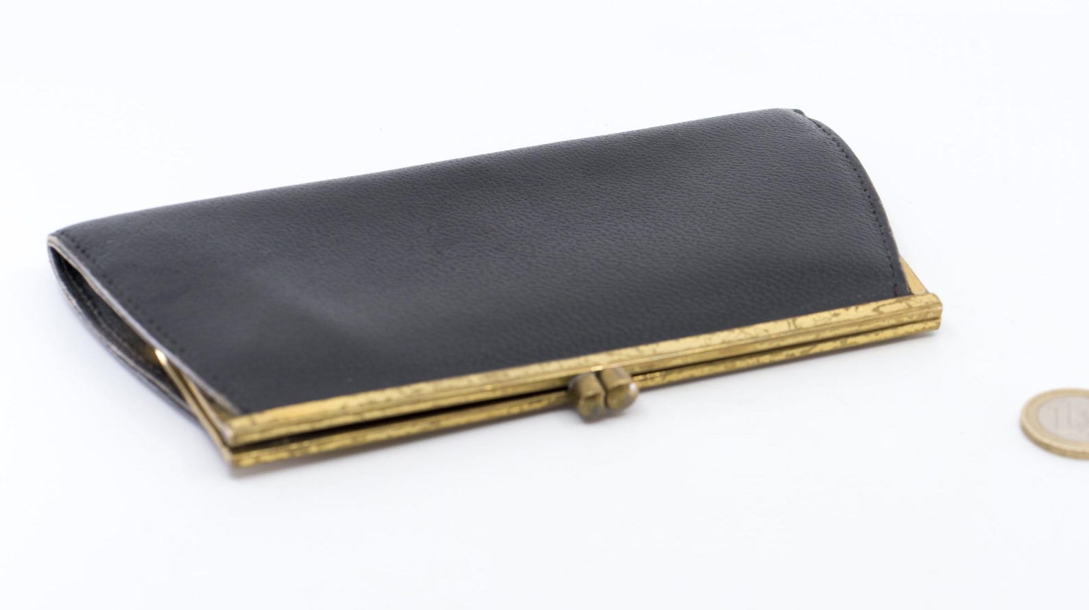 Wallet Purse French Vintage LE TANNEUR Black Leather Accessory Porte ...