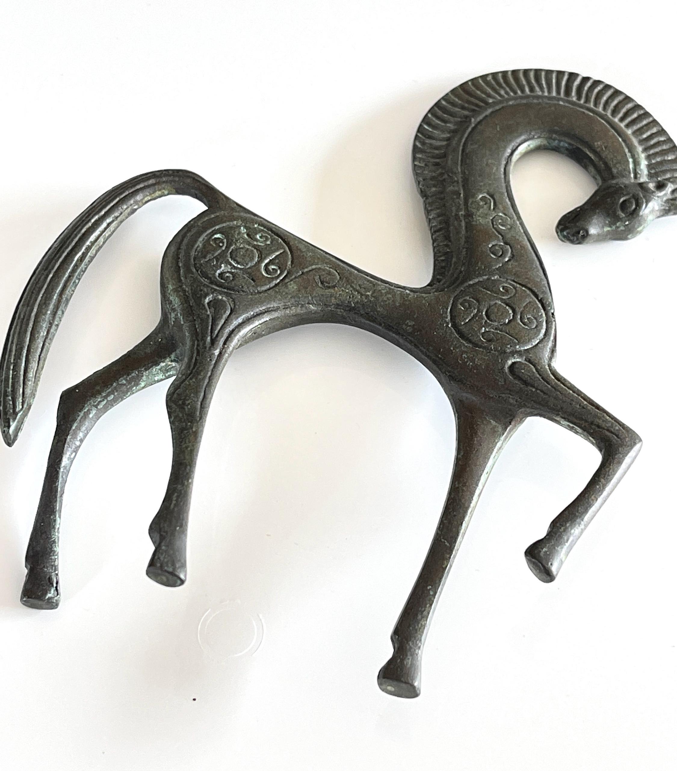 Horse Bronze Metal Ancient Greek Figurine Statue Mycenean Bowed Head ...
