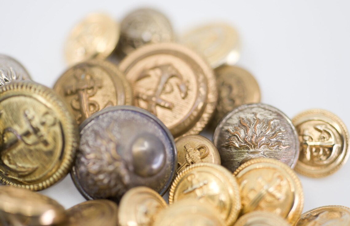 Buttons French Vintage Military Army Navy Uniform Surplus Mix Lot 28 ...