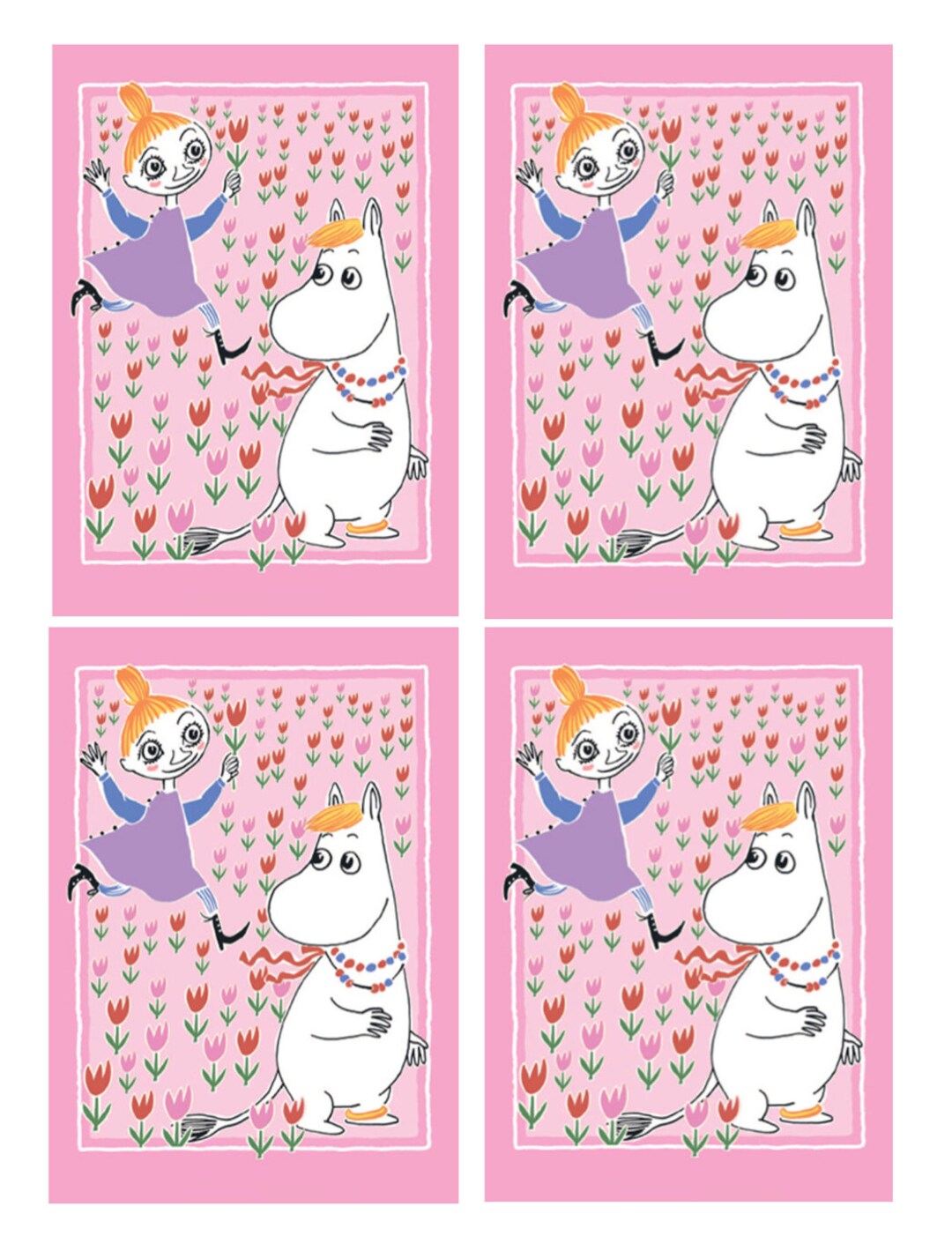 Moomin Pink Postcards, Set of 4 From Finland, Muumi, Troll - Etsy
