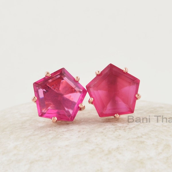 Pink Tourmaline Stud Earrings - Etsy