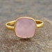 Pink Chalcedony Ring - 925 Silver - Handmade Ring - Faceted Cushion ...