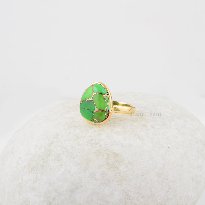 Green Turquoise Ring Copper Green Turquoise 12x14mm Nugget - Etsy