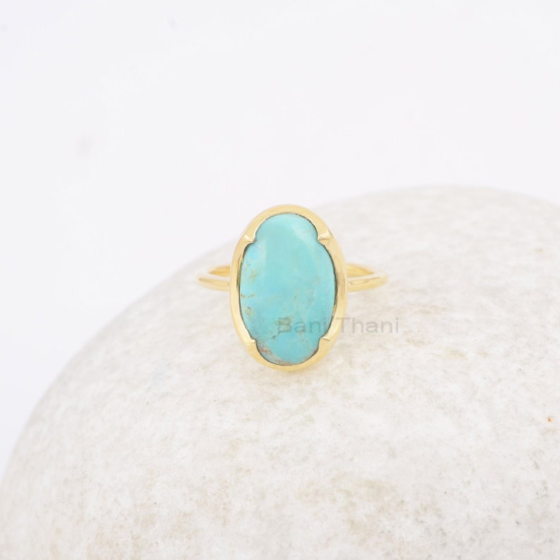 Turquoise Oval Ring Arizona Turquoise 10x16mm Oval Shape - Etsy