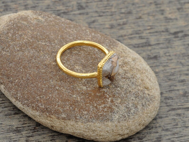 Copper White Calcite Square 10mm Micron Gold Plated 925 | Etsy