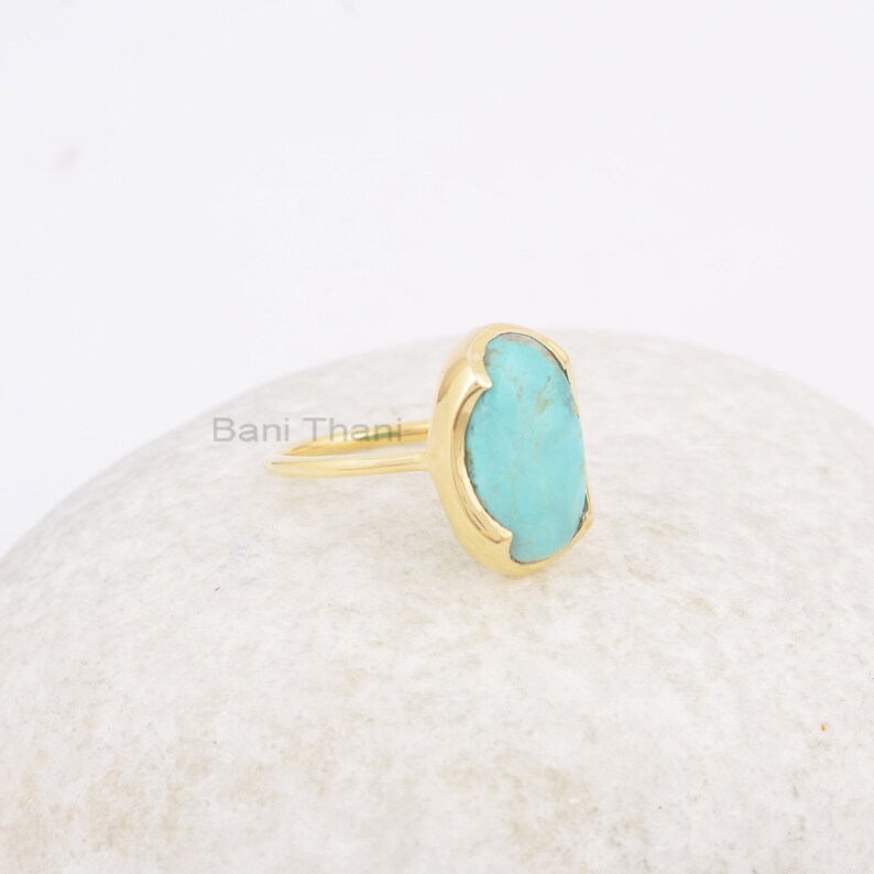 Turquoise Oval Ring Arizona Turquoise 10x16mm Oval Shape - Etsy