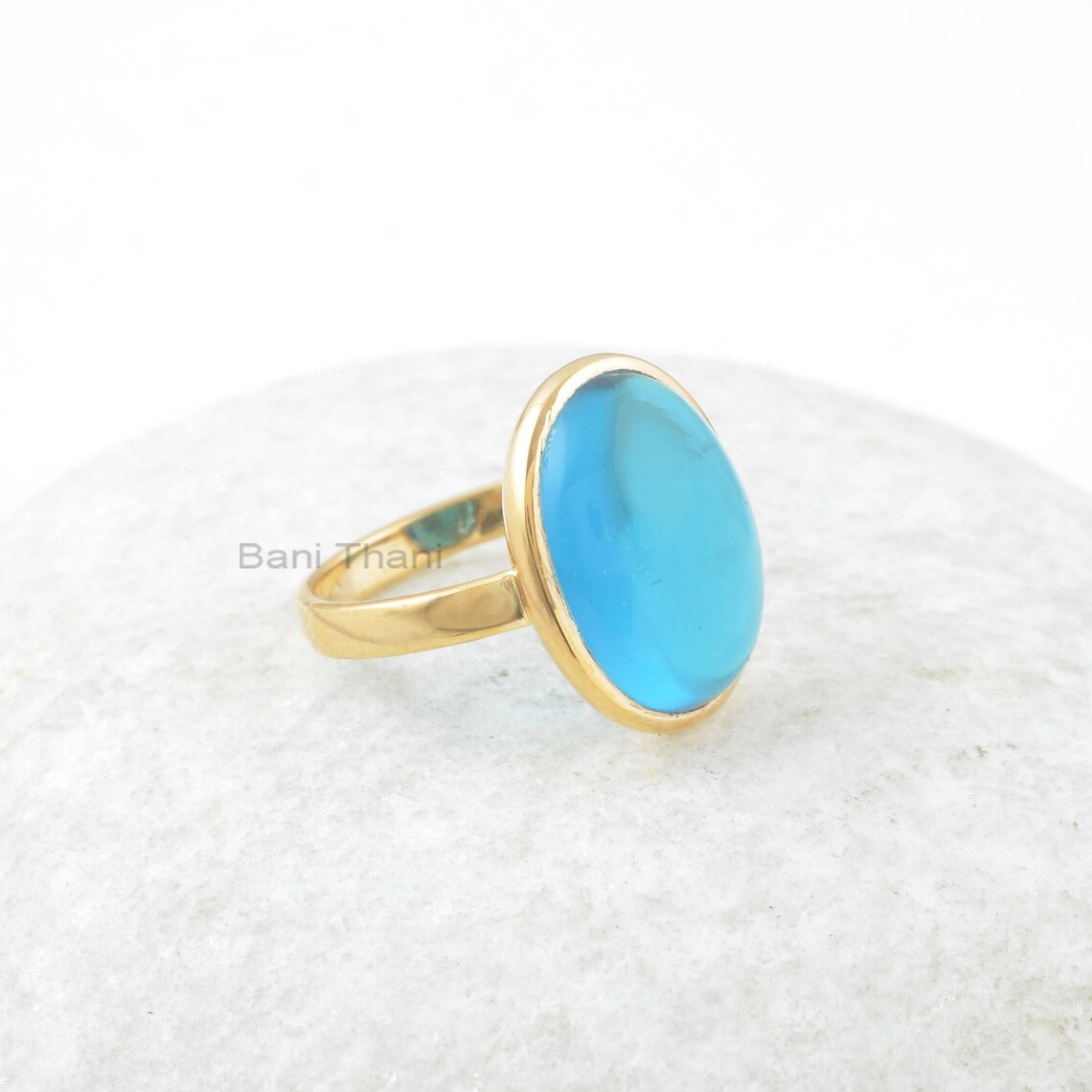 Blue Quartz Ring London Blue Quartz 12x16mm Oval Sterling | Etsy