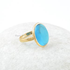 Blue Quartz Ring, London Blue Quartz 12x16mm Oval Sterling Silver Ring ...