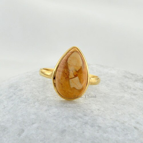 Natural Mookaite Ring Brecciated Mookaite 10x14mm Pear | Etsy