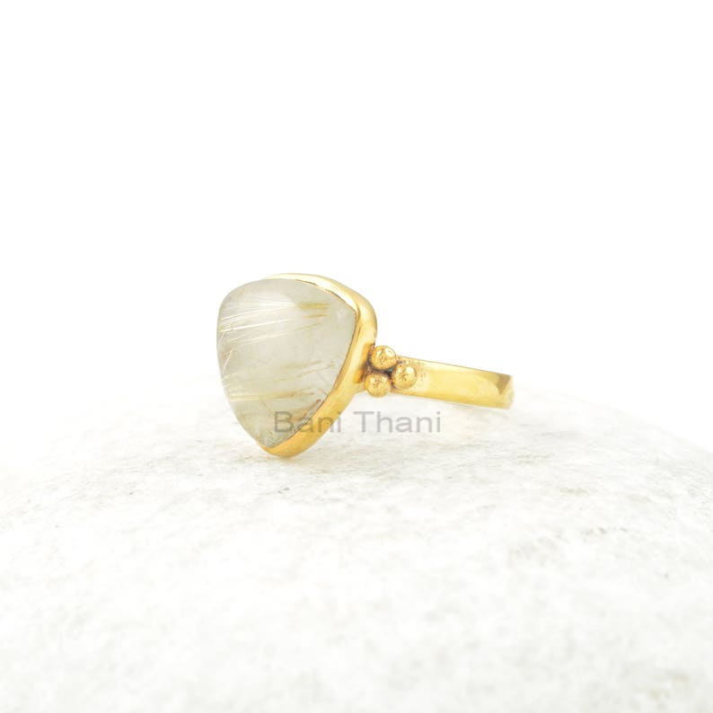 Golden Rutilated Quartz Rings-golden Rutile Quartz 12x12mm - Etsy
