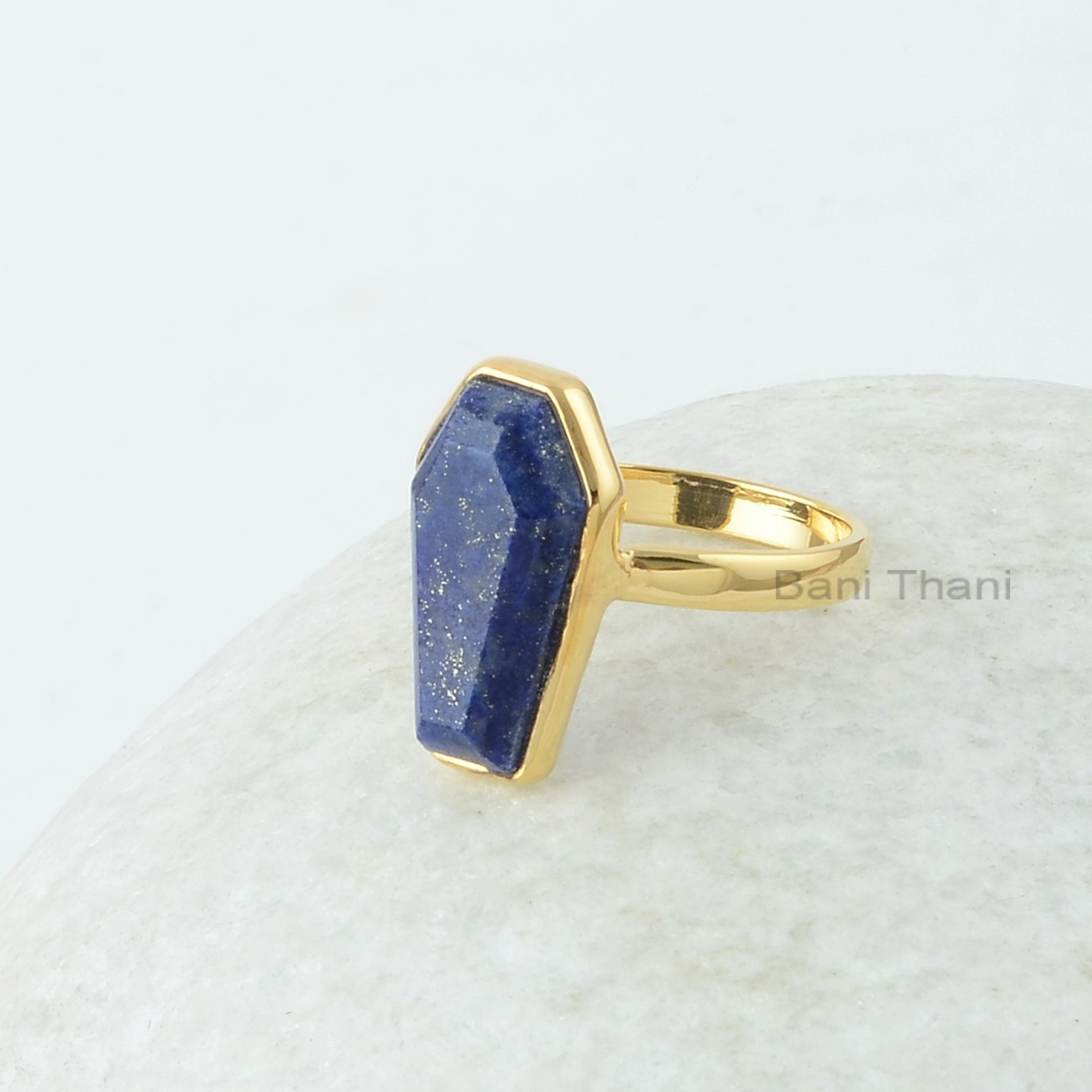 Coffin Ring Lapis Lazuli 10x17 Mm Coffin Shape Gemstone - Etsy