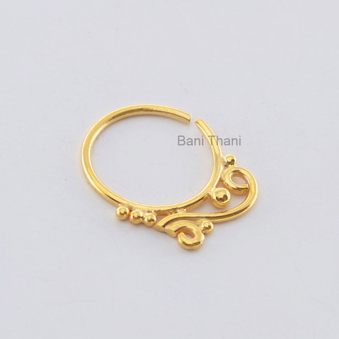 Beautiful Designer Gold Plated 925 Sterling Silver Nose Ring | Etsy