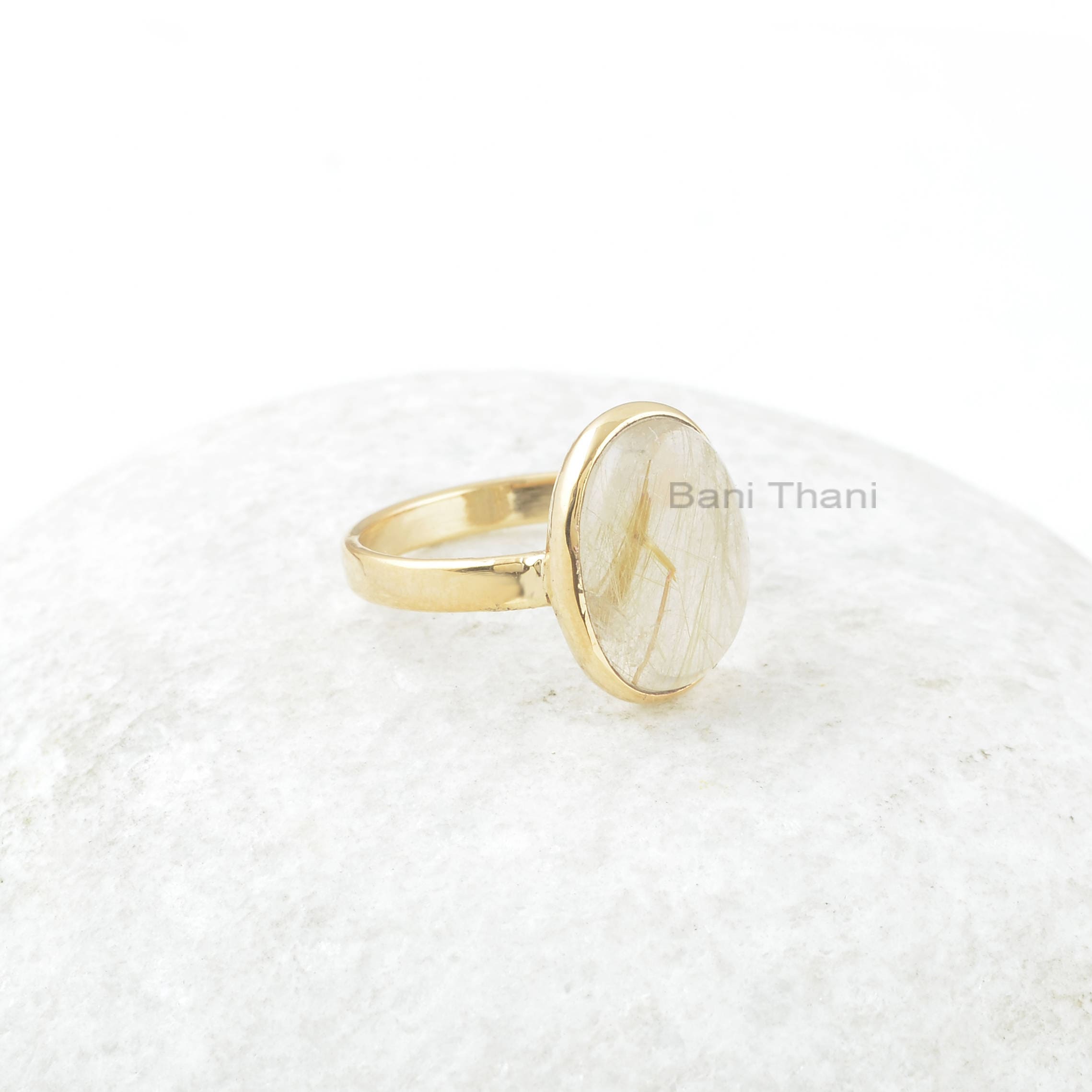 Rutile Quartz Ring-golden Rutile Quartz 10x14mm Oval Sterling | Etsy