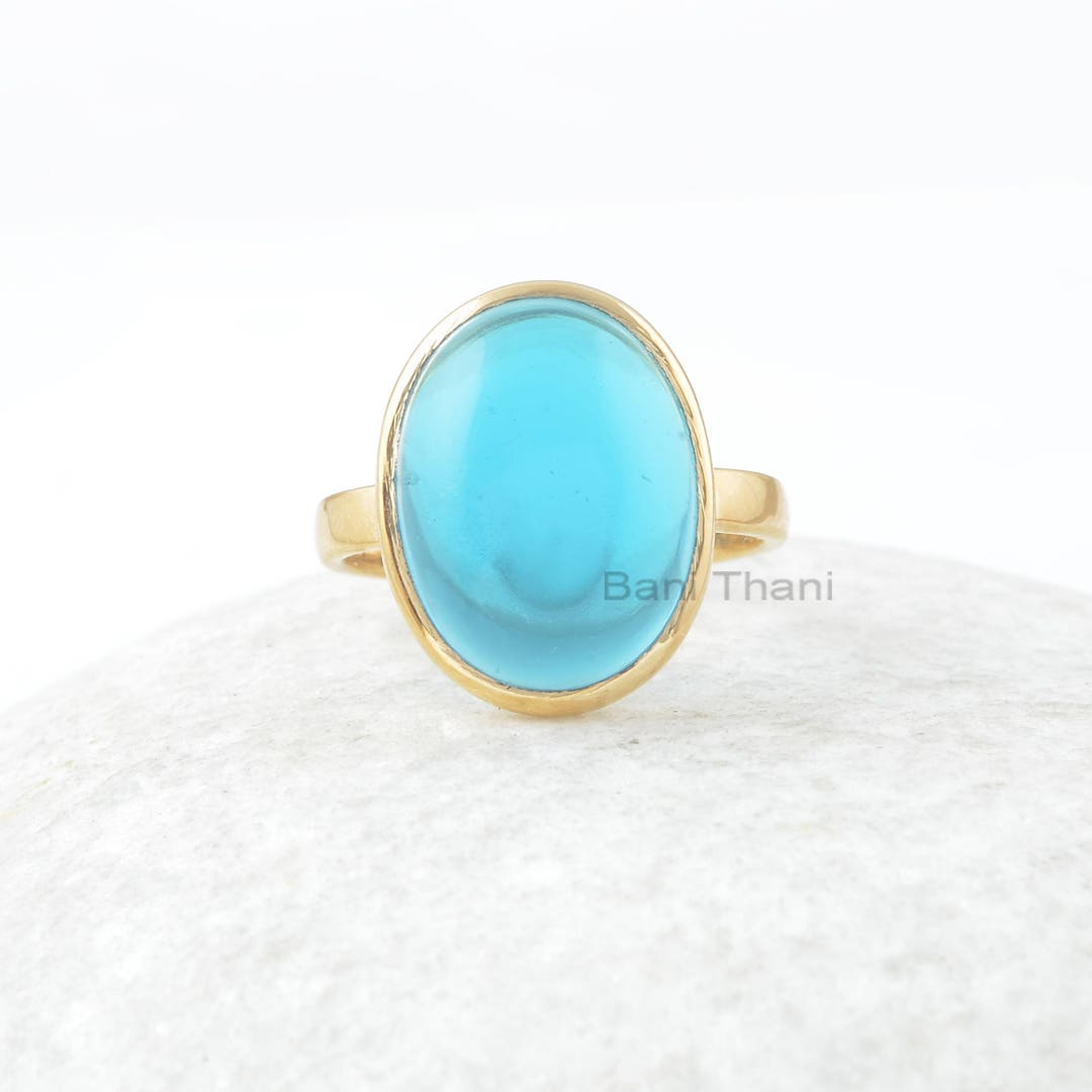 Blue Quartz Ring, London Blue Quartz 12x16mm Oval Sterling Silver Ring ...