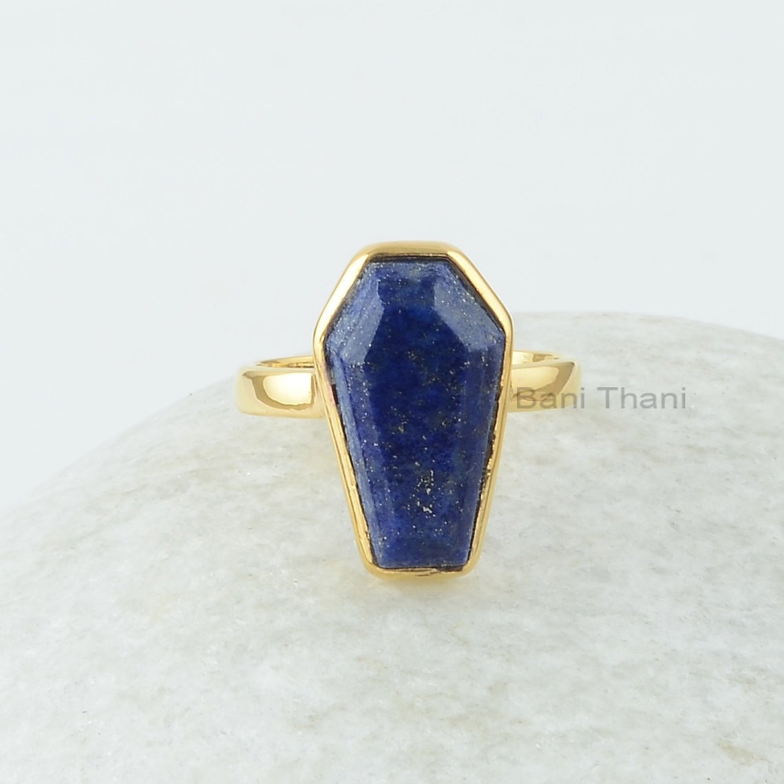 Coffin Ring Lapis Lazuli 10x17 Mm Coffin Shape Gemstone - Etsy
