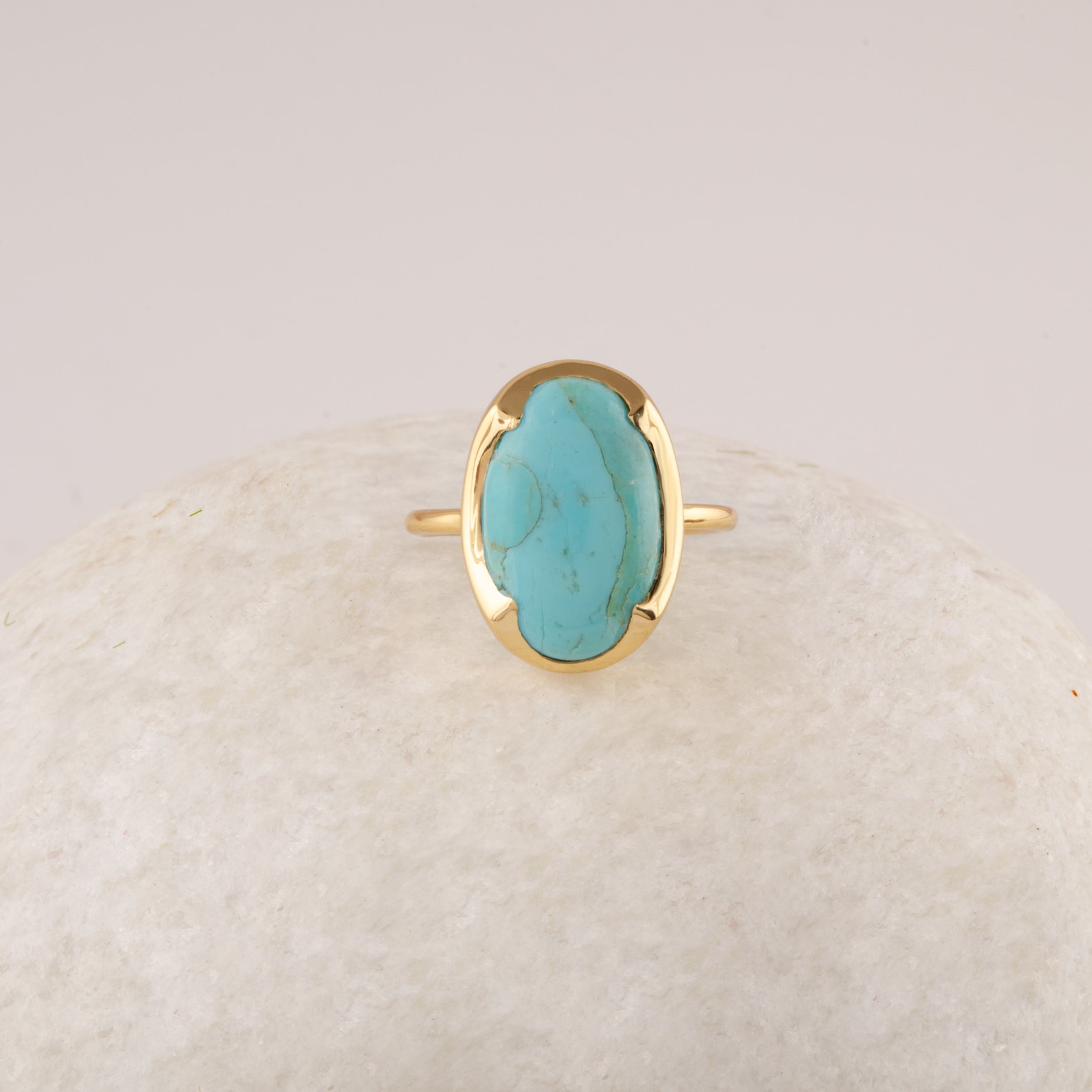Turquoise Oval Ring Arizona Turquoise 10x16mm Oval Shape - Etsy