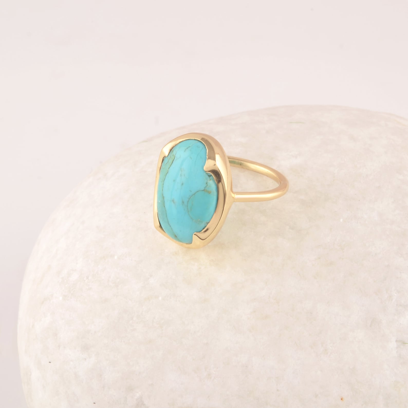 Turquoise Oval Ring Arizona Turquoise 10x16mm Oval Shape - Etsy