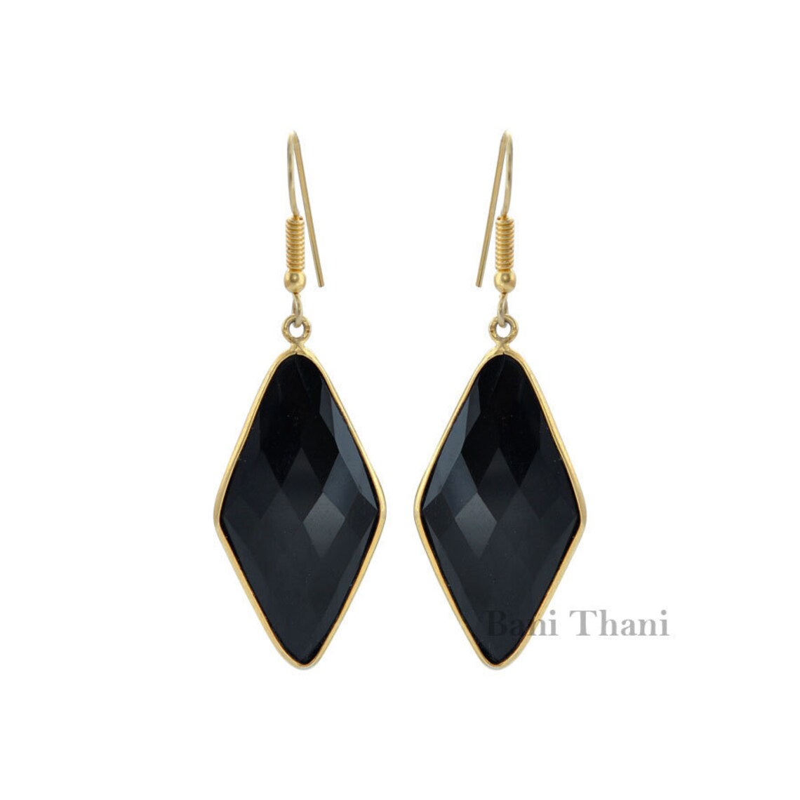 Beautiful Black Onyx Diamond Shape 15x32mm Gemstone Drop - Etsy